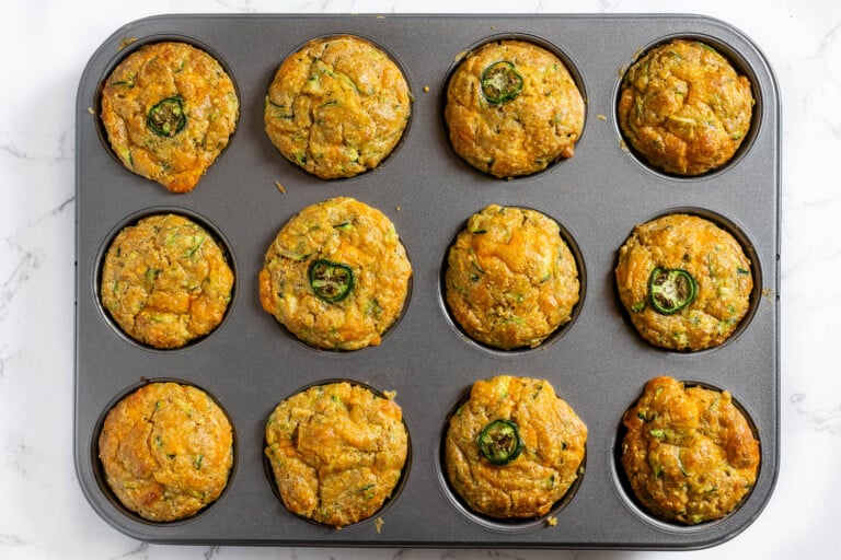 Zucchini Cornbread Muffins with Chili Honey Butter