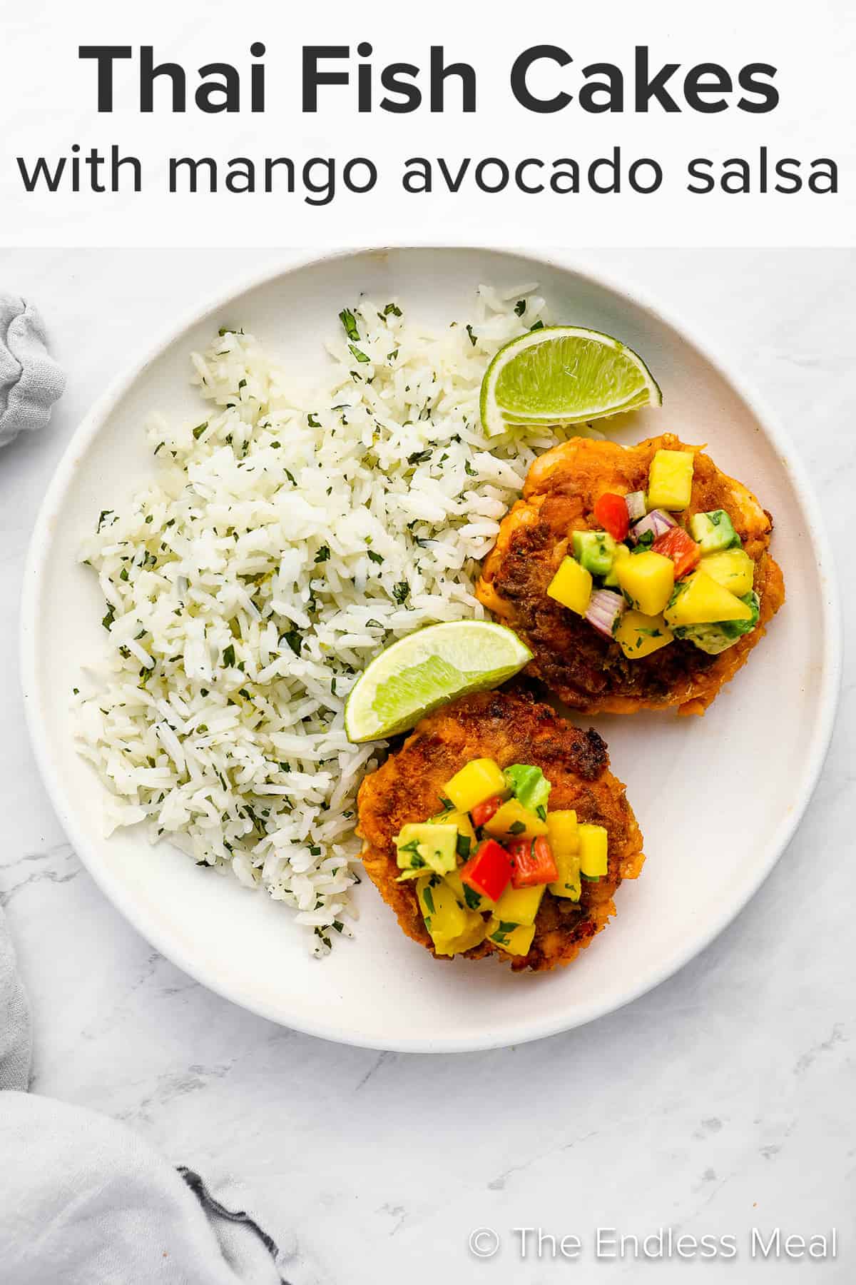 Thai Fish Cakes with Mango Avocado Salsa - The Endless Meal®