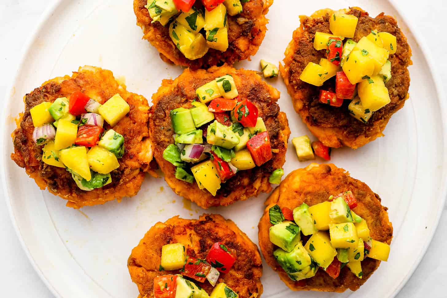 Thai Fish Cakes with Mango Avocado Salsa