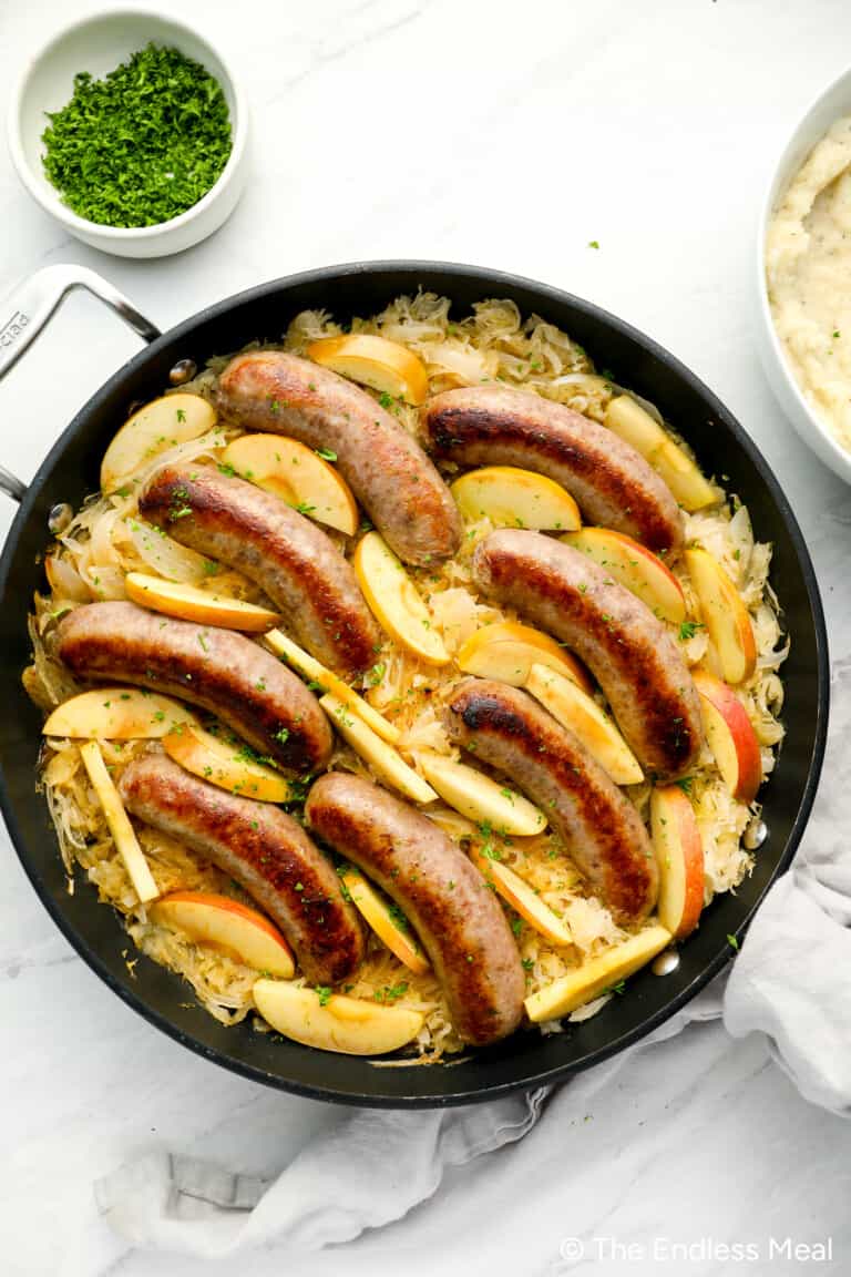 Bratwurst and Sauerkraut (my mom's recipe)