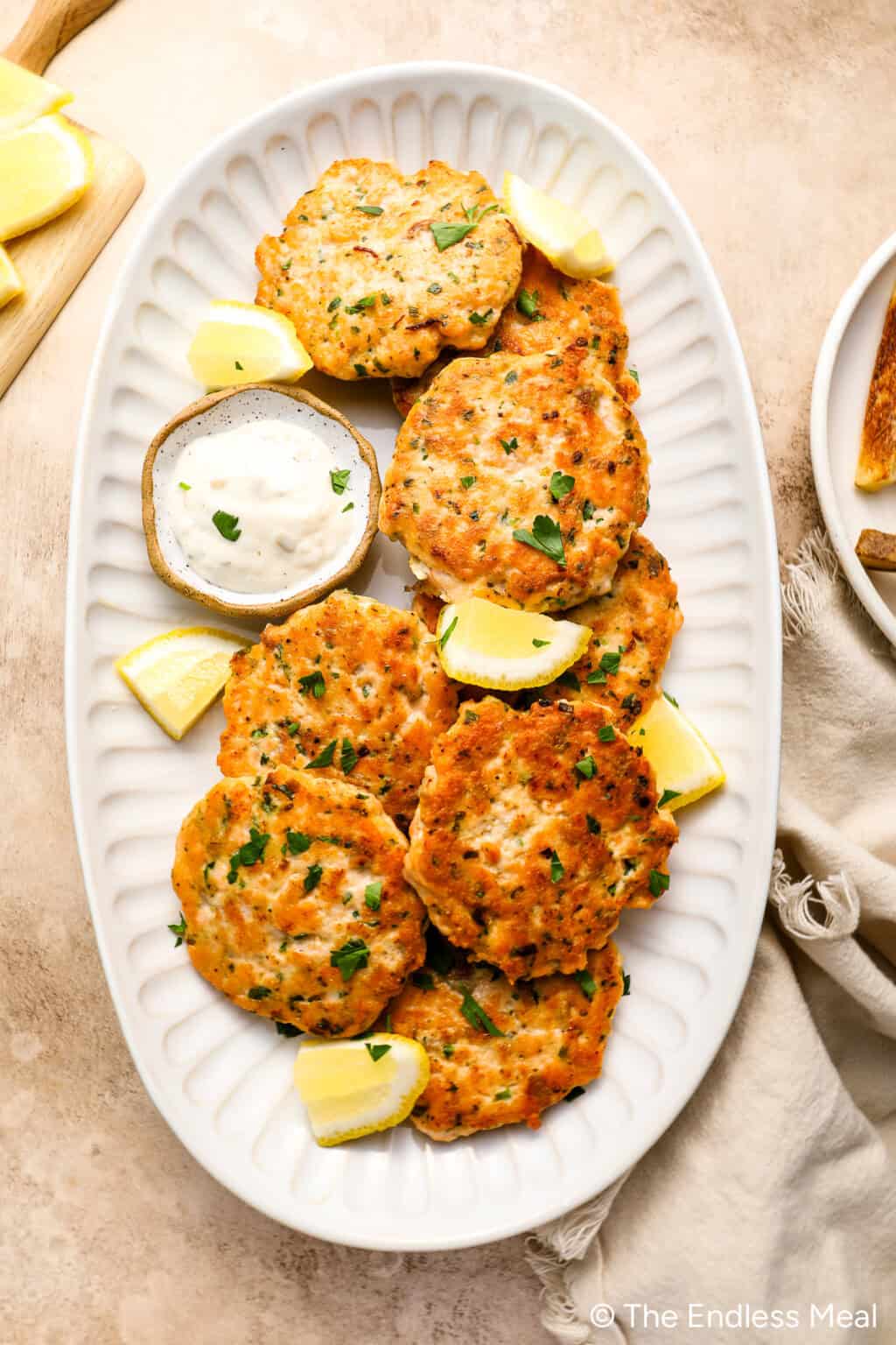 Tender Salmon Cakes with Almond Flour