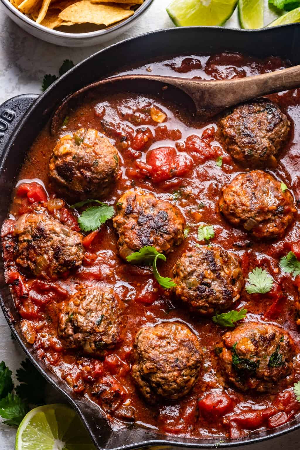 Tex-Mex Meatballs in Spicy Chipotle Tomato Sauce