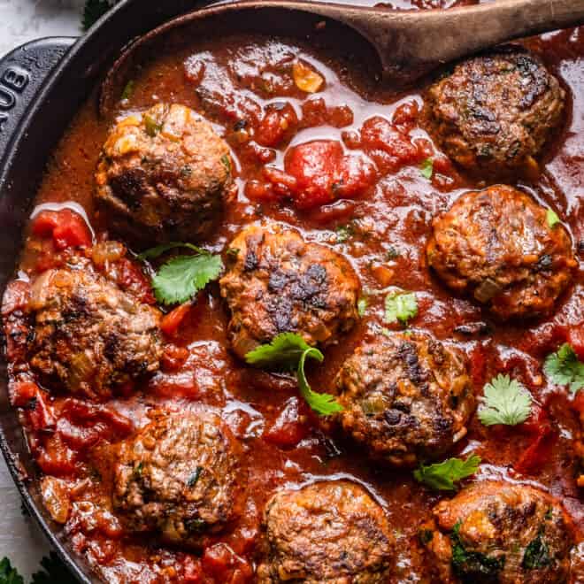 Tex-Mex Meatballs in Spicy Chipotle Tomato Sauce