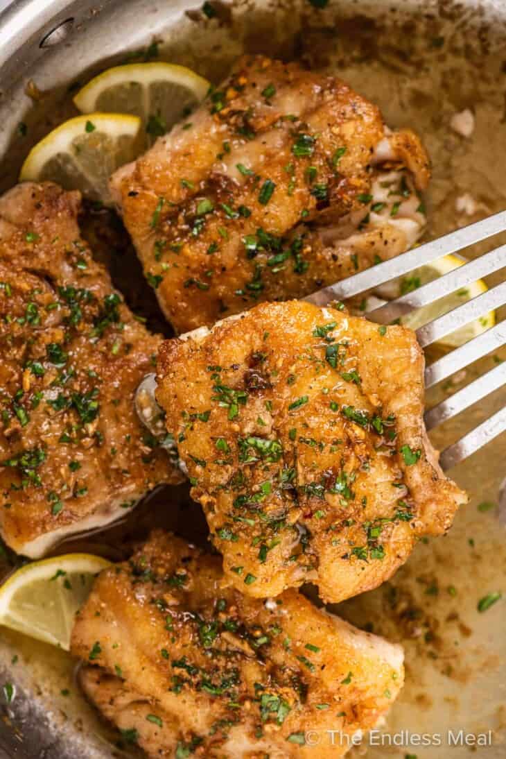 Favorite Lingcod Recipe with Brown Butter Garlic Lemon Sauce