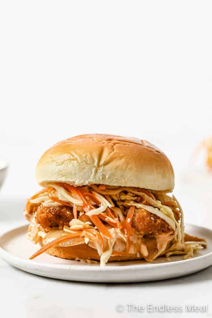 Oyster Po' Boy with Sweet Onion Relish and Chipotle Aioli