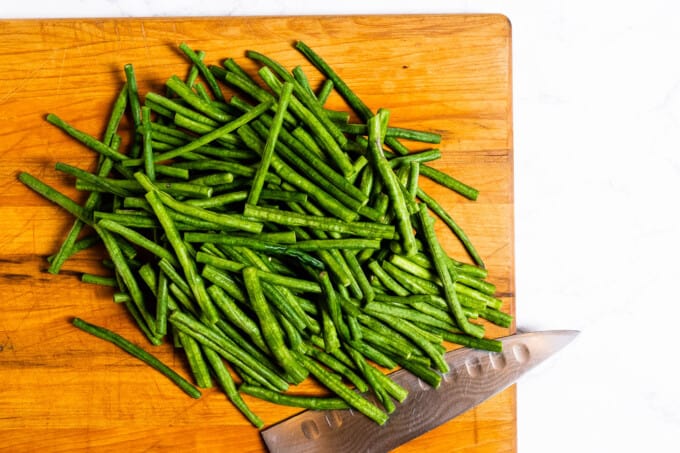 Spicy Long Beans with Ginger, Garlic, and Anchovies