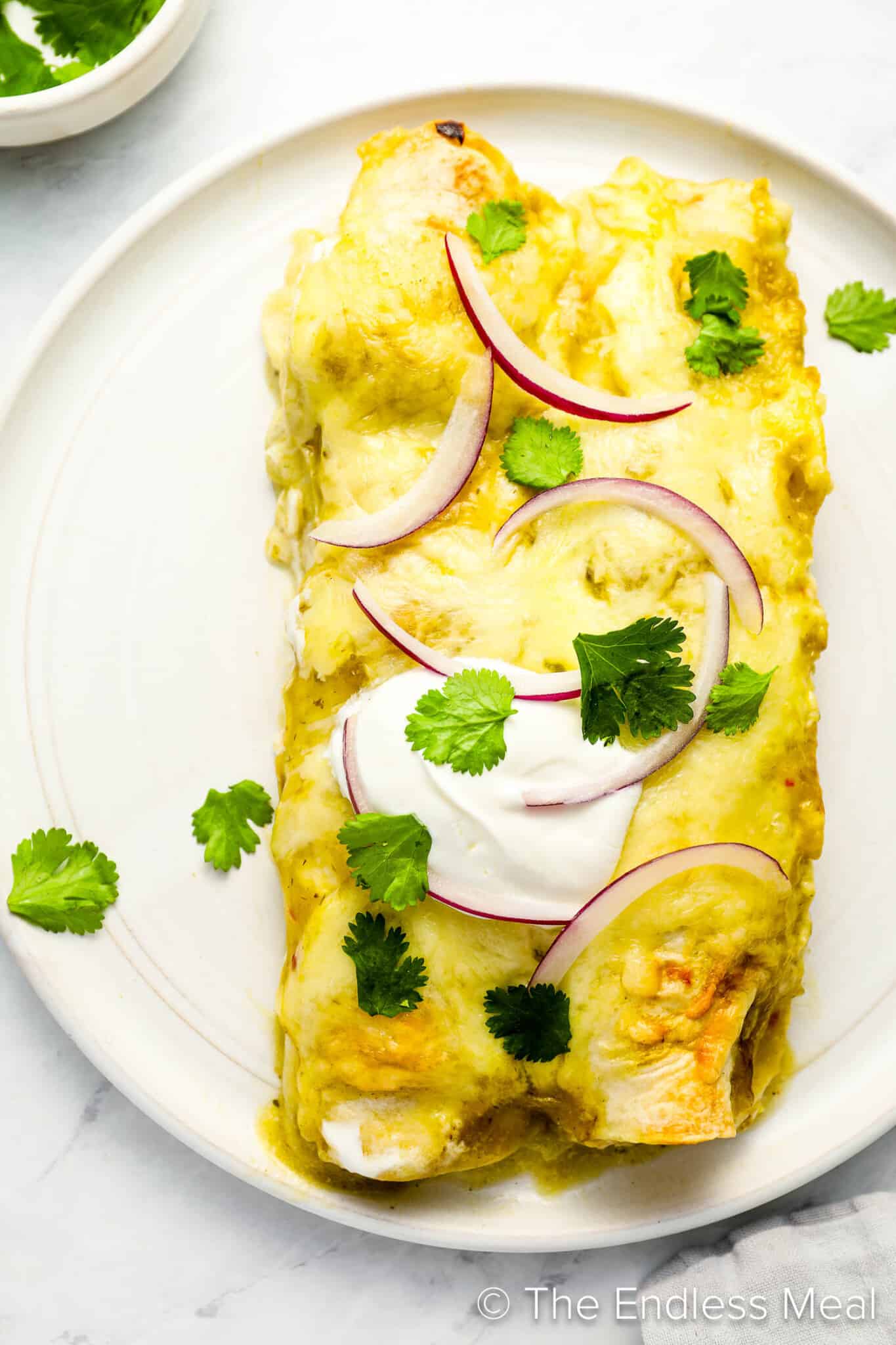 Green Chicken Enchiladas (dinner in under an hour!)