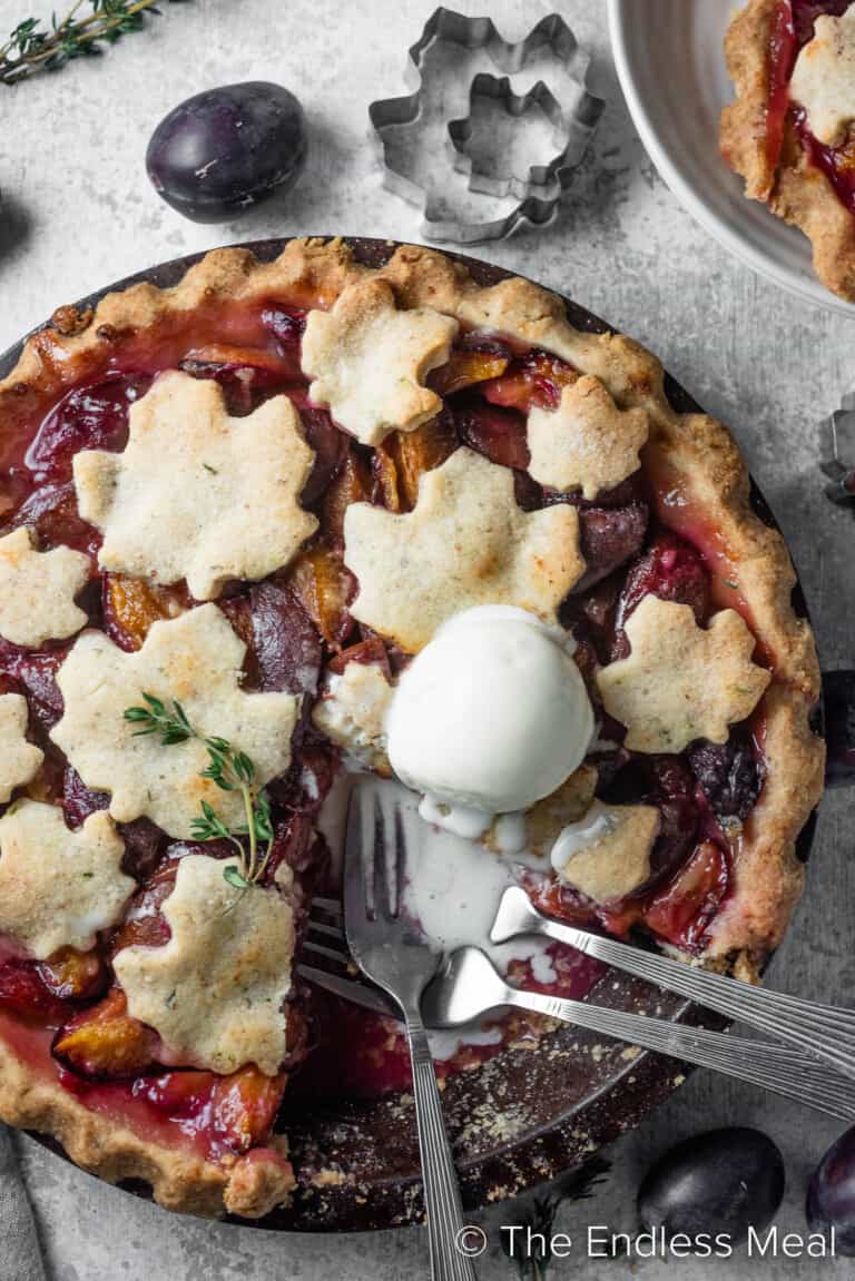 Prune Plum Pie with Almond Thyme Crust