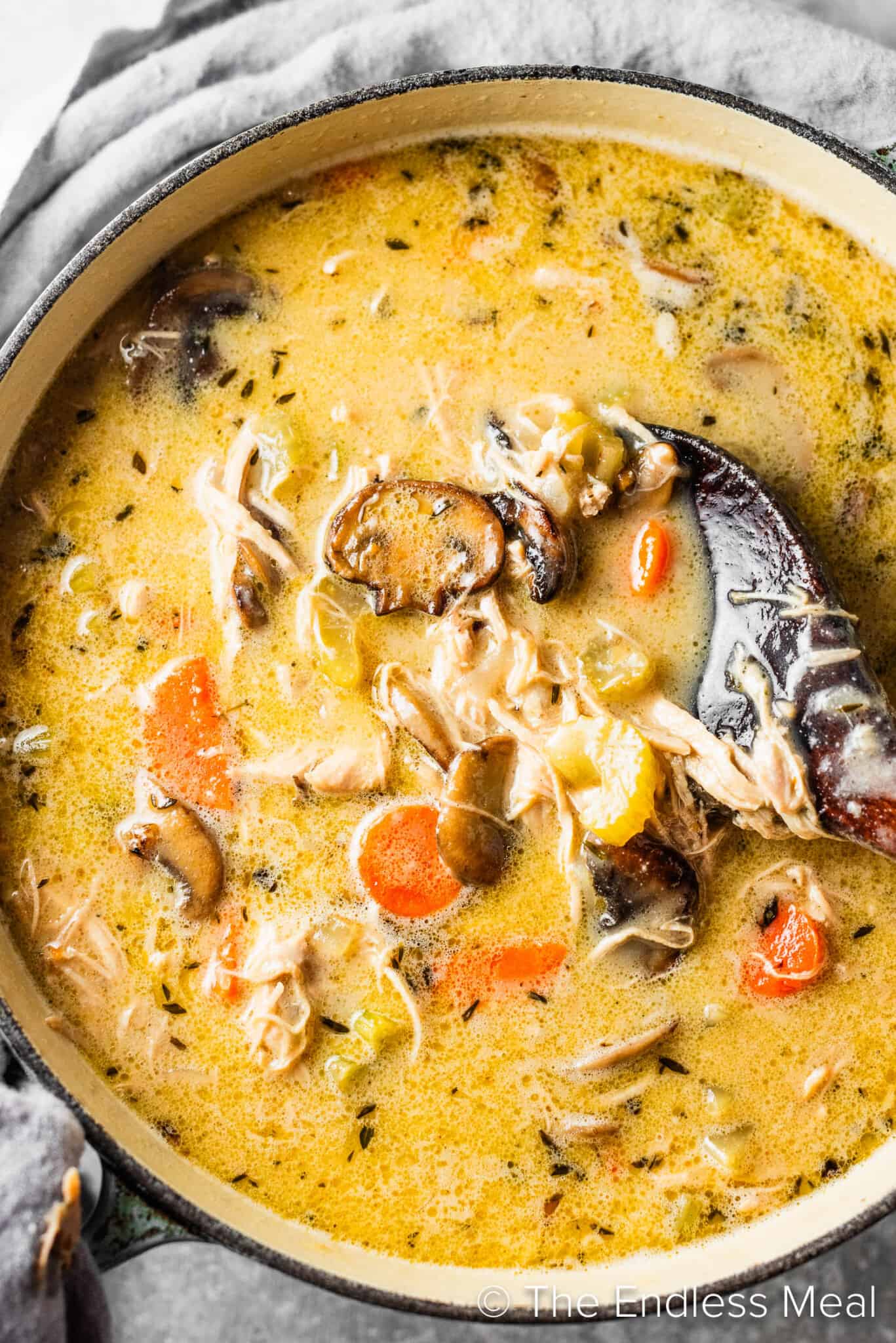 Dairy-Free Turkey Mushroom Soup (made creamy with cashews)