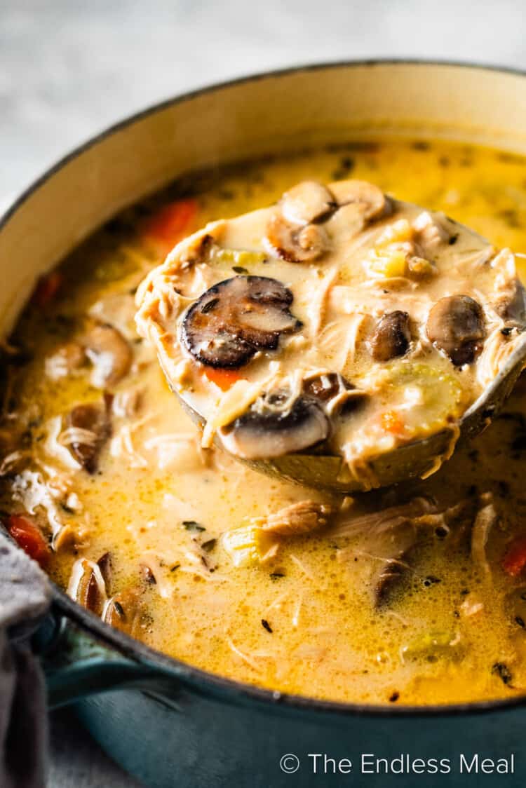 Dairy-Free Turkey Mushroom Soup (made creamy with cashews)