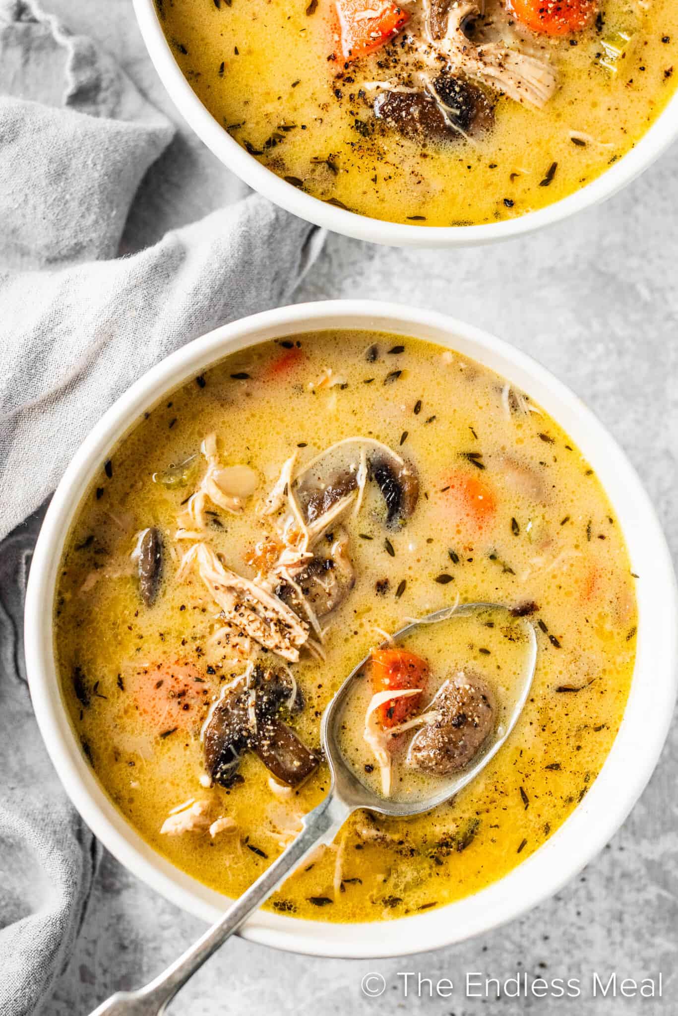 Dairy-Free Turkey Mushroom Soup (made creamy with cashews)