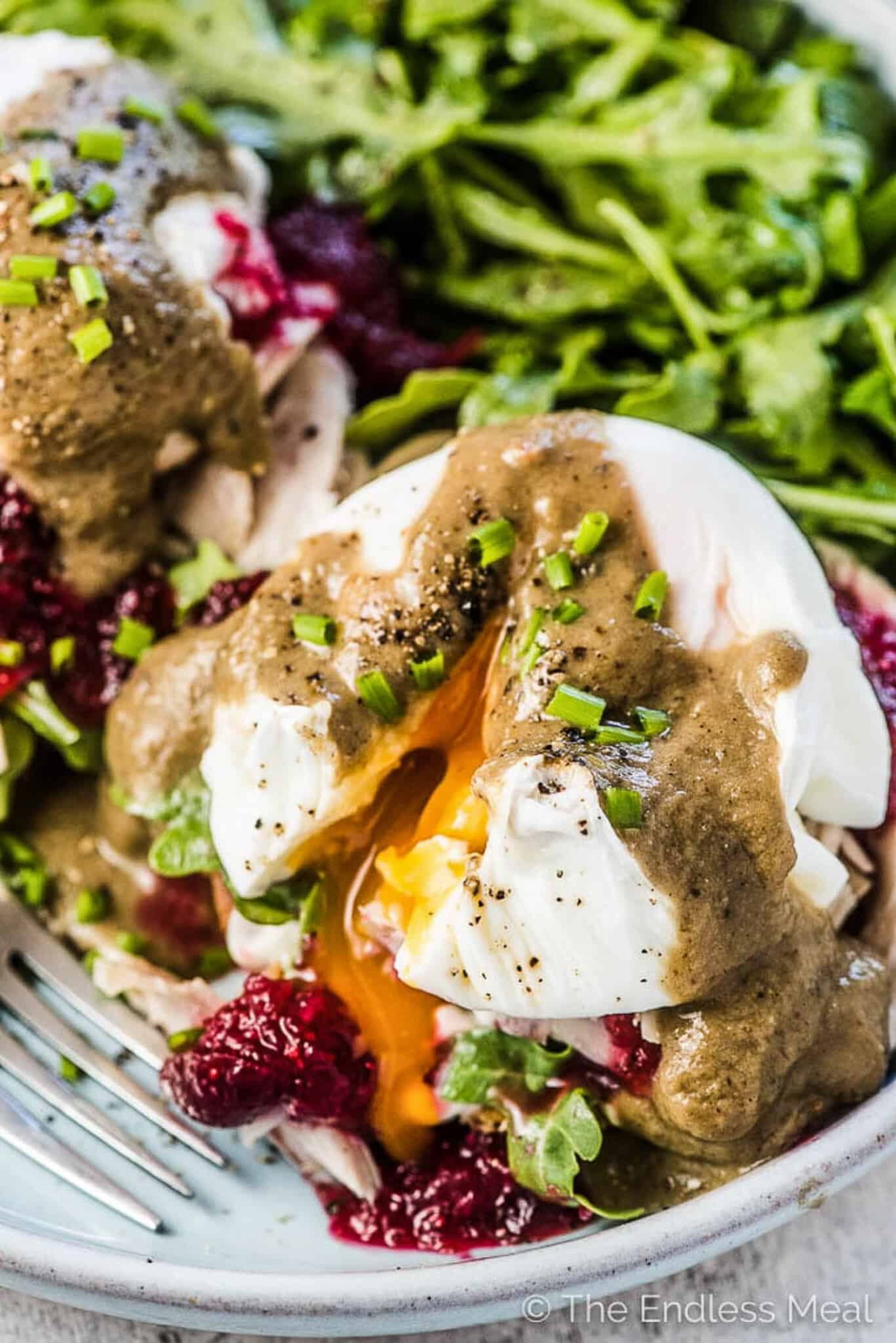 Thanksgiving Leftover Breakfast Eggs Benedict