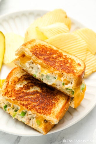 The Ultimate Tuna Melt Sandwich with Gooey Cheddar Cheese