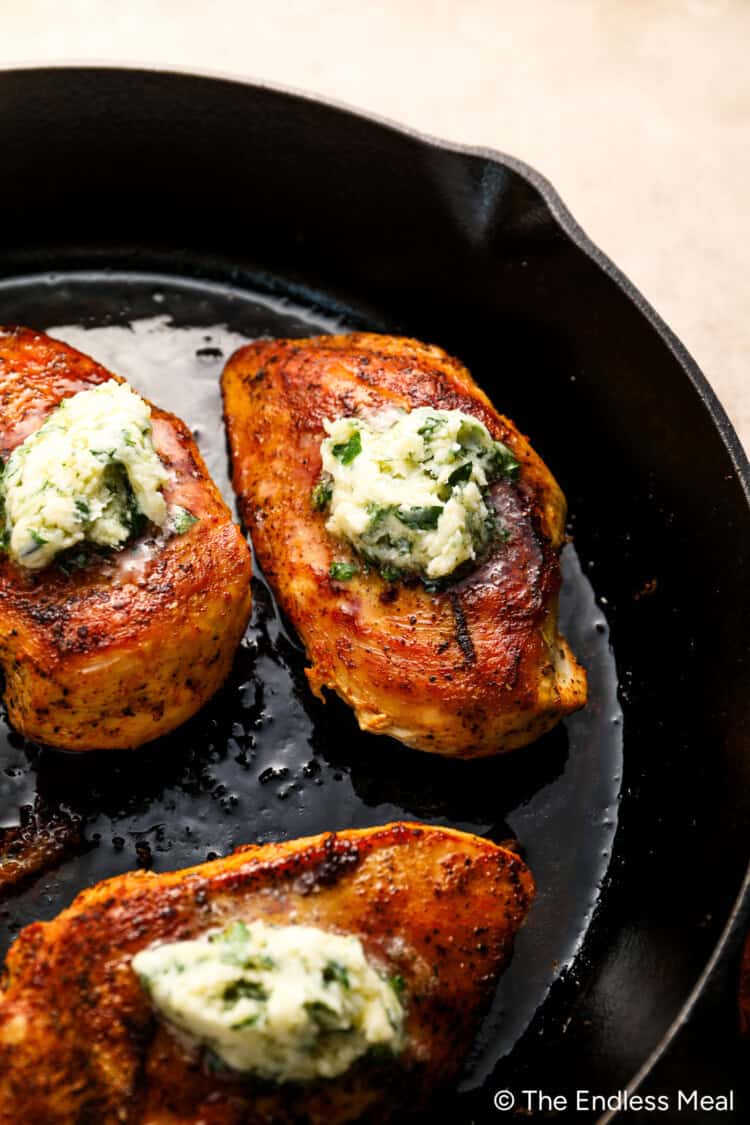 Juicy Cast Iron Chicken Breast with Honey Garlic Herb Butter